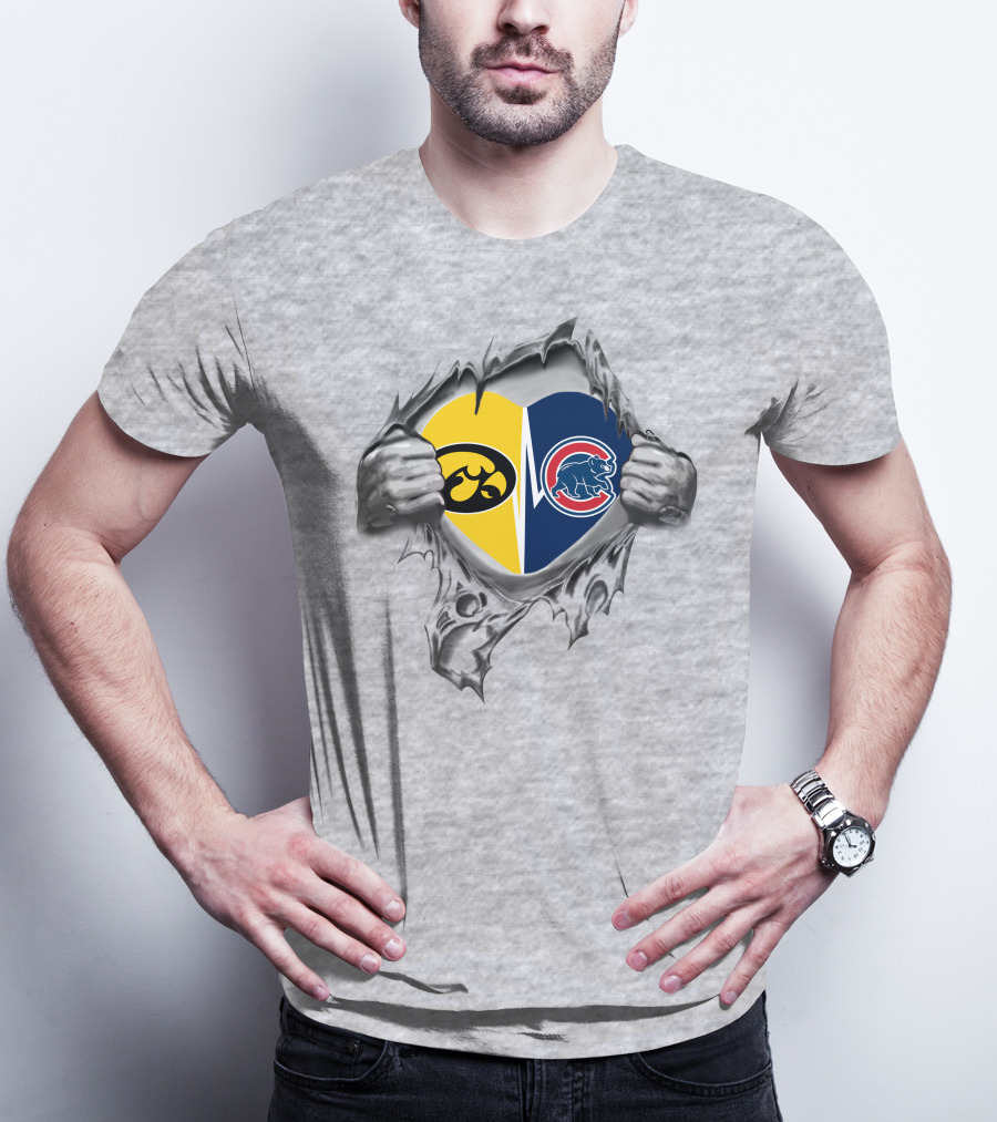 Iowa Hawkeyes Cubs Heart Logo Peeling T-Shirt