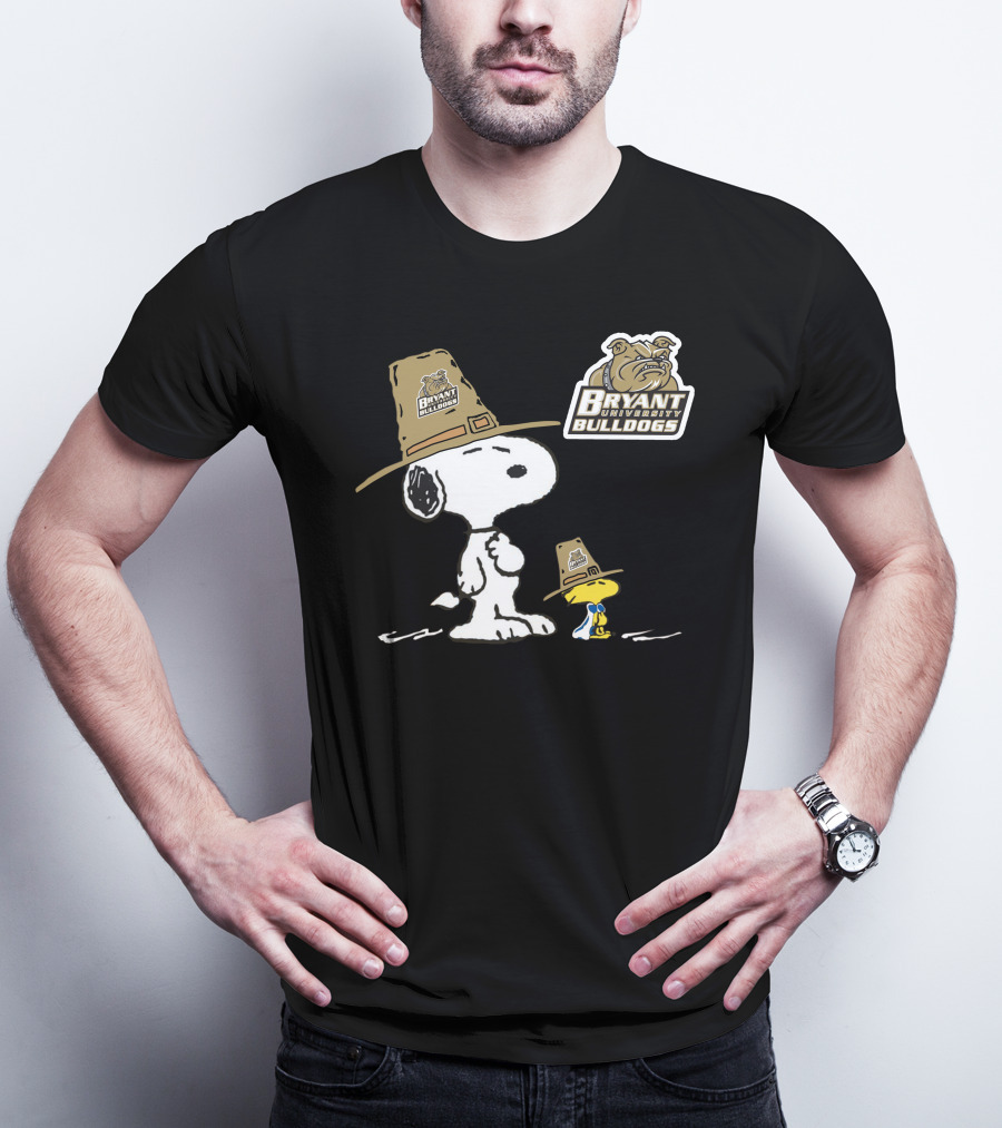 Bryant University Bulldogs Snoopy Woodstock T-Shirt