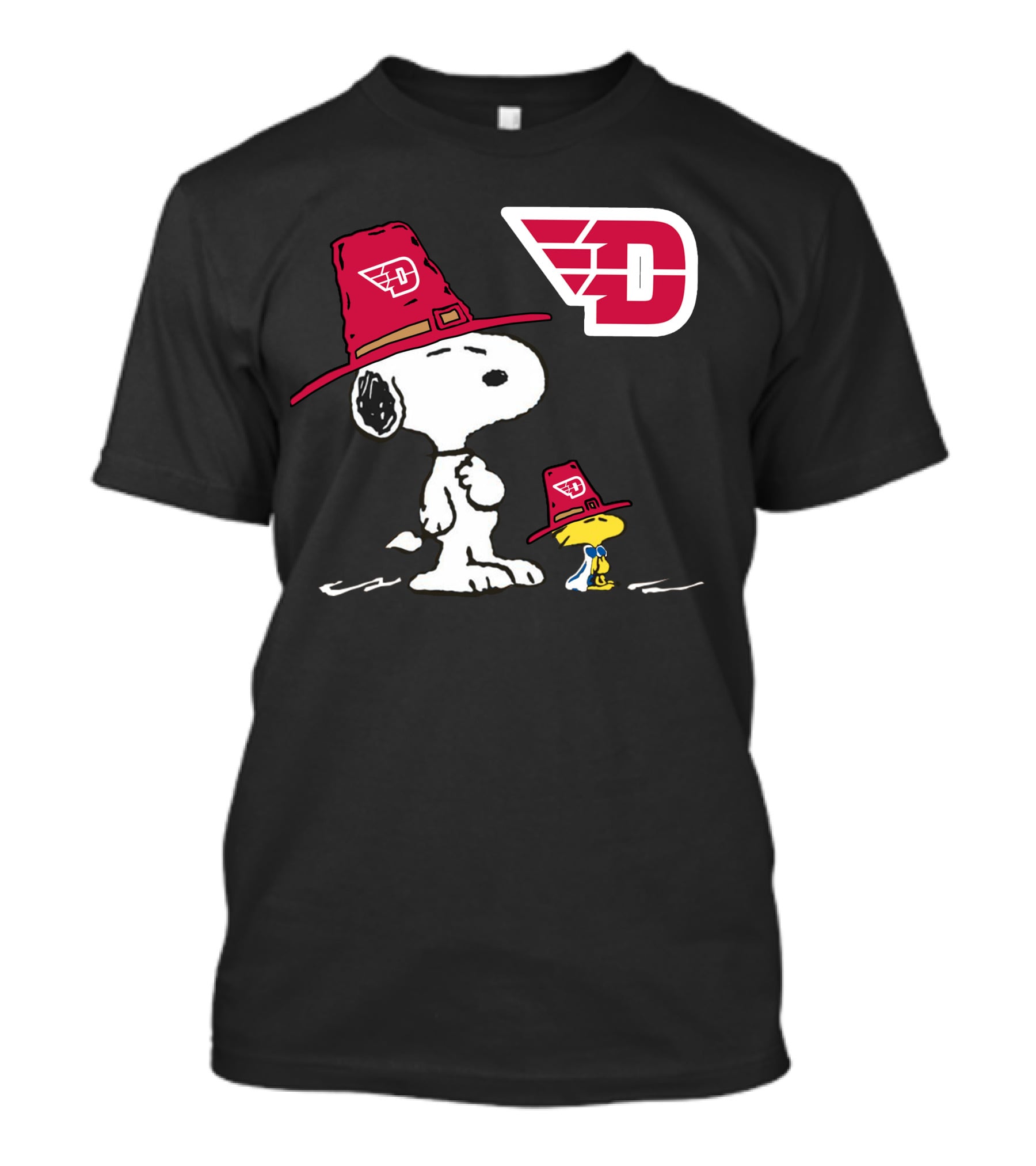 Dayton Flyers Snoopy And Woodstock Pilgrim Hats T-Shirt
