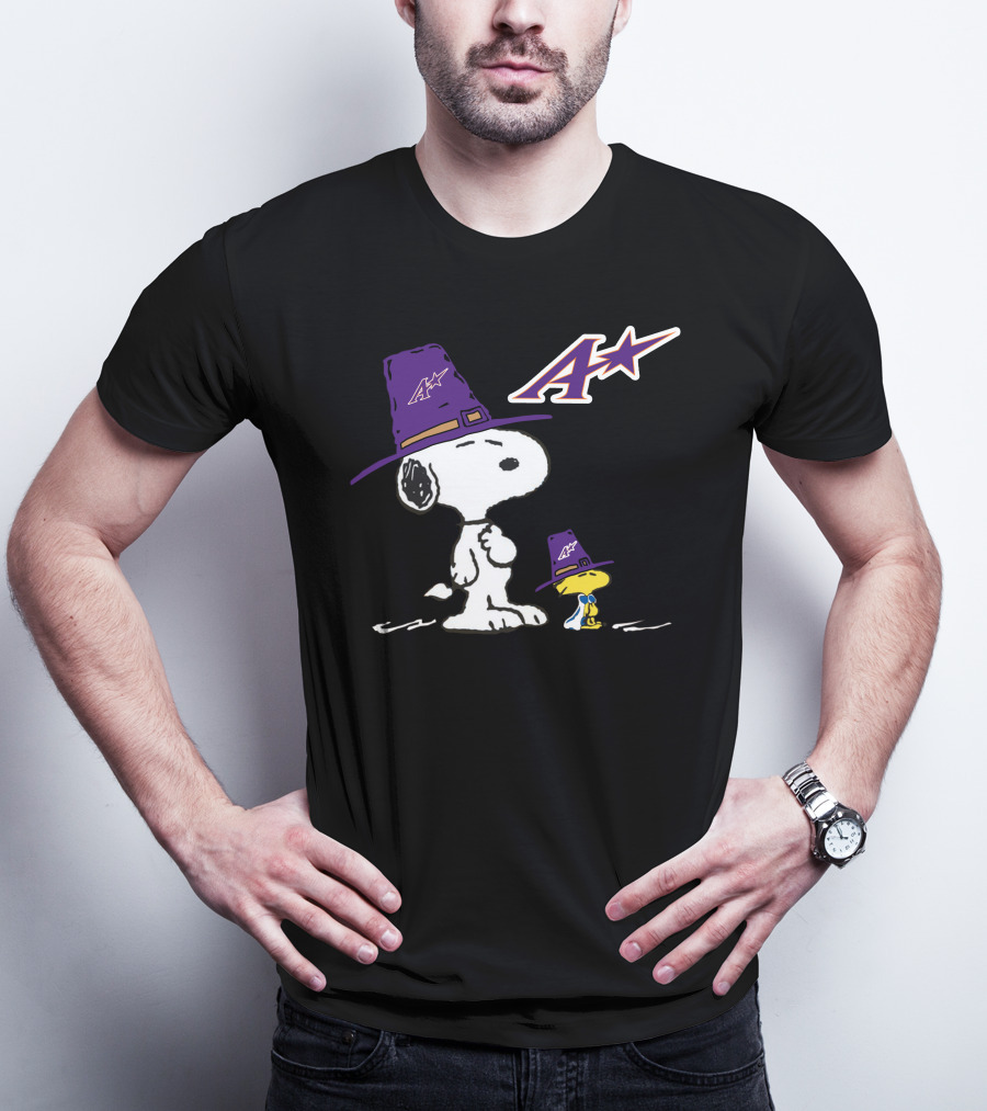 Evansville Snoopy Purple A Star Hat T-Shirt
