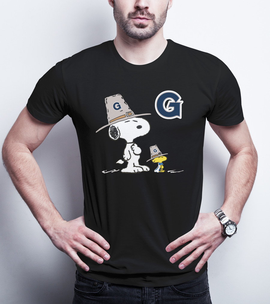 Georgetown Peanuts Snoopy Woodstock Pilgrim Hats T-Shirt