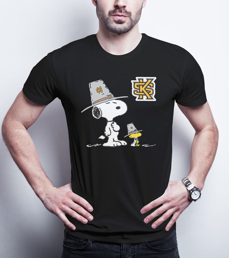 Kennesaw St Snoopy And Woodstock Pilgrim Hat KS T-Shirt
