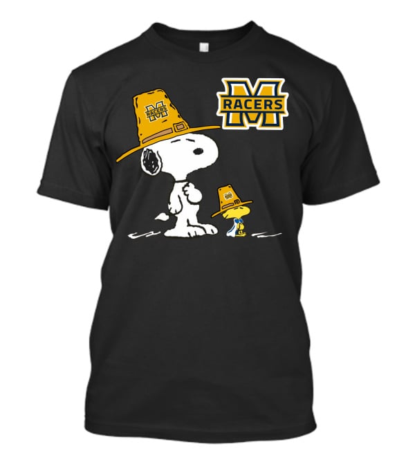 Murray State Racers Snoopy And Woodstock Pilgrim Hats T-Shirt