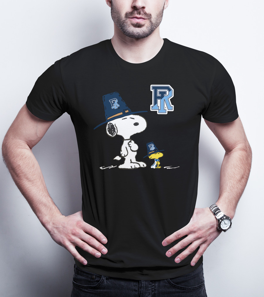 URI Snoopy Pilgrim Hat With Woodstock And University Of Rhode Island T-Shirt