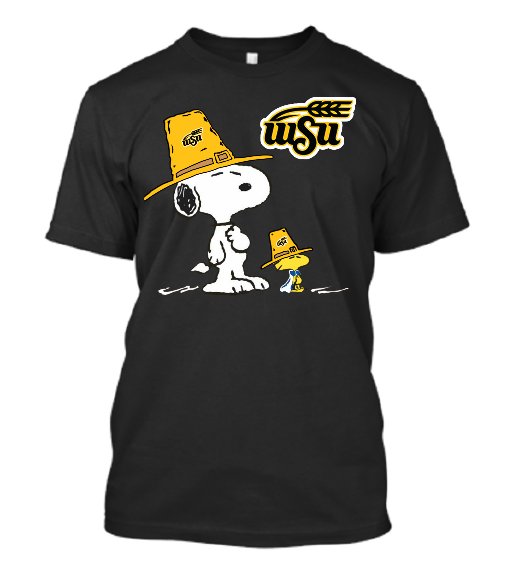 Wichita State WSU Snoopy Woodstock Pilgrim Hat T-Shirt