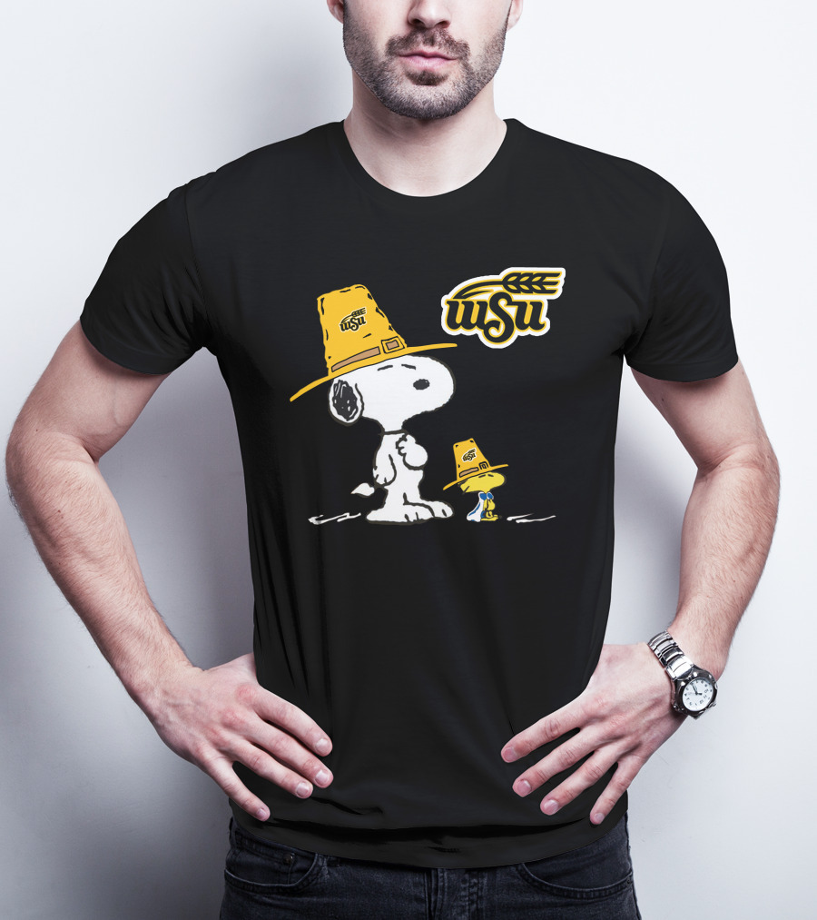 Wichita State WSU Snoopy Woodstock Pilgrim Hat T-Shirt