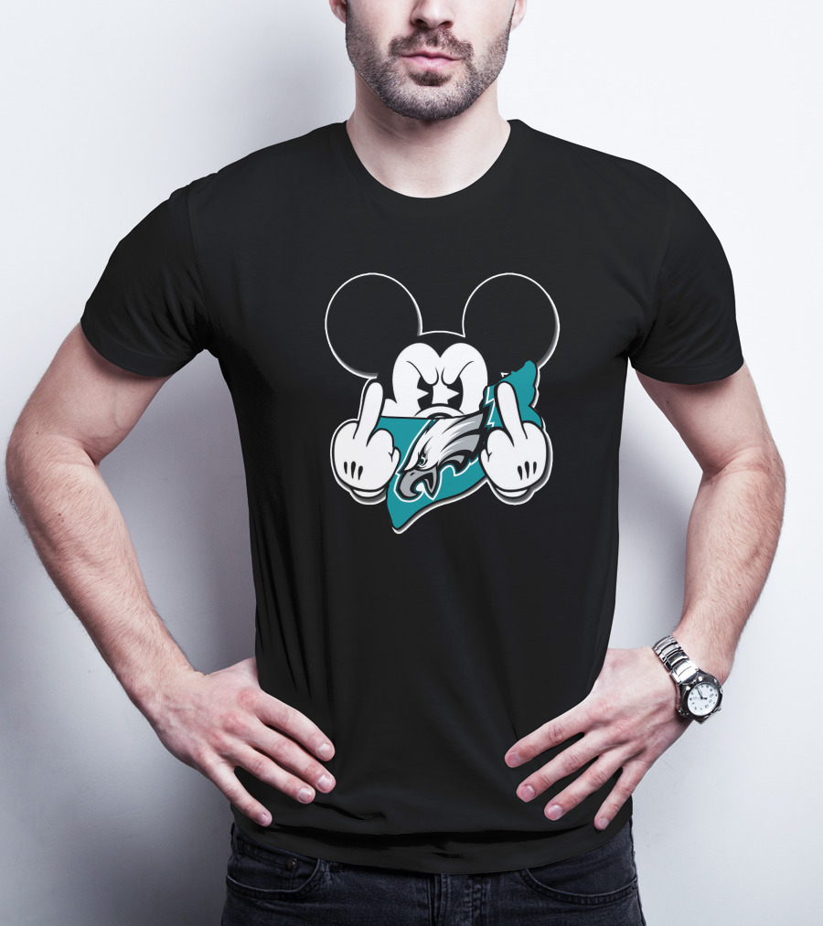 Mickey Mouse Philadelphia Eagles Logo Contrast T-Shirt