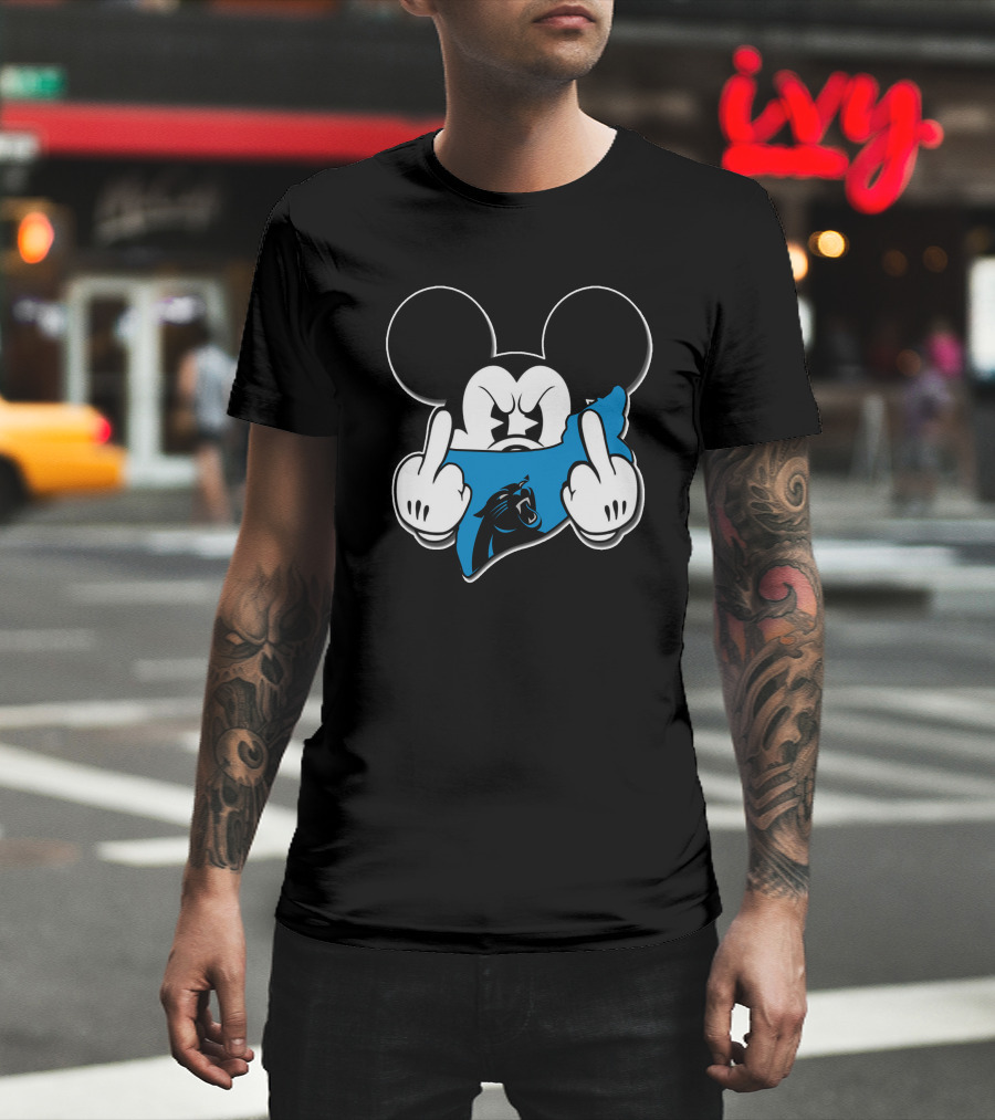 Mickey Mouse Carolina Panthers Blue Bandana T-Shirt
