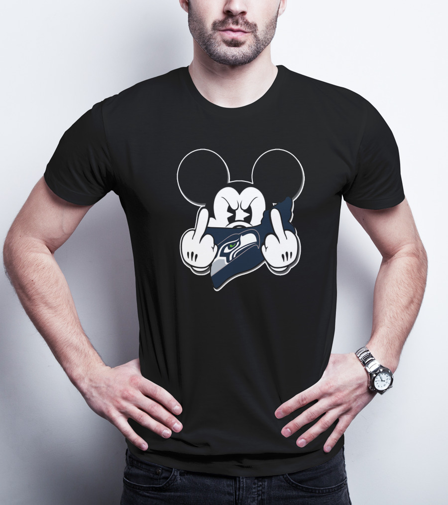 Mickey Mouse Seahawks Fan Fandom Gesture T-Shirt