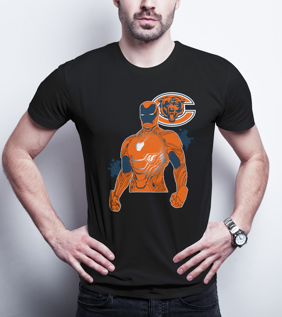 Iron Man Chicago Bears Nfl Crossover T-Shirt