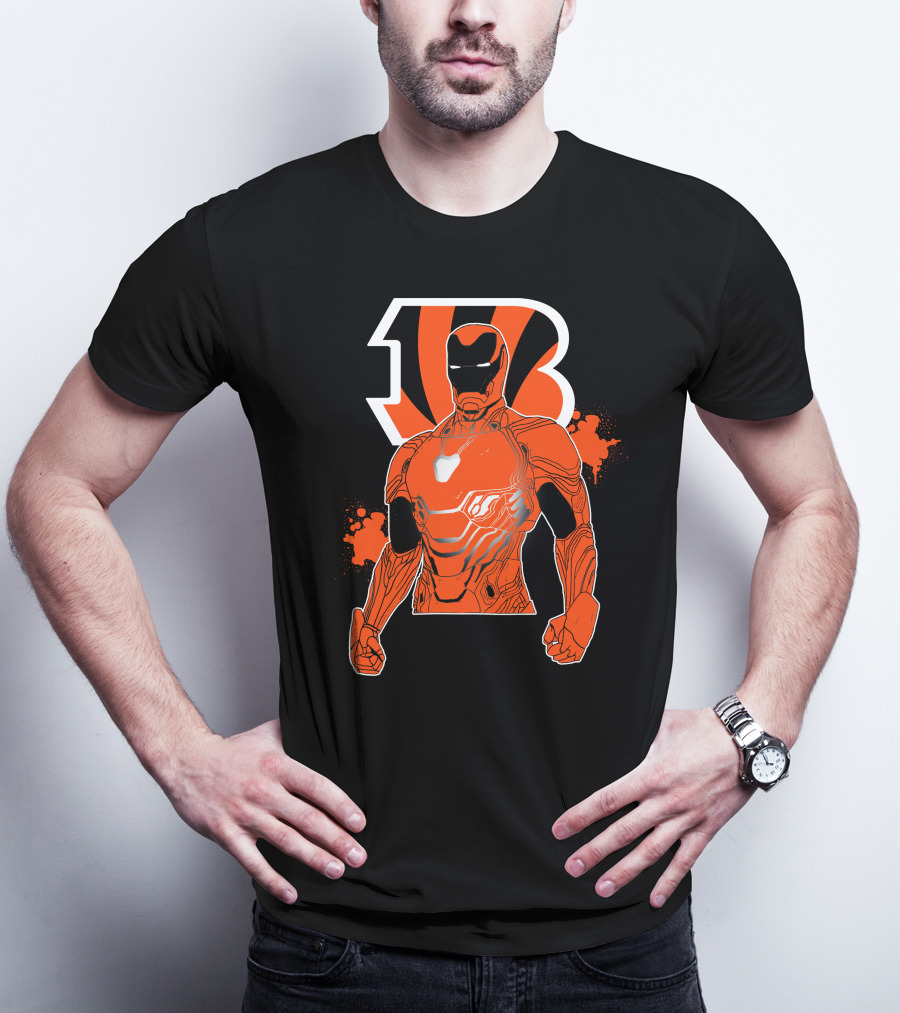 Iron Man Bengals Nfl Crossover Football T-Shirt