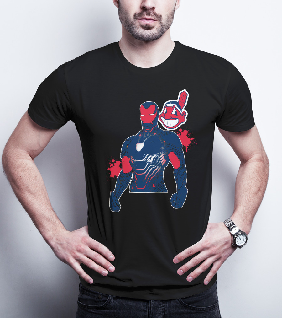 Iron Man Cleveland Indians Crossover T-Shirt