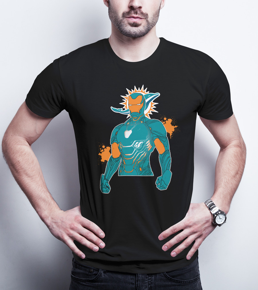 Miami Dolphins Iron Man Crossover T-Shirt