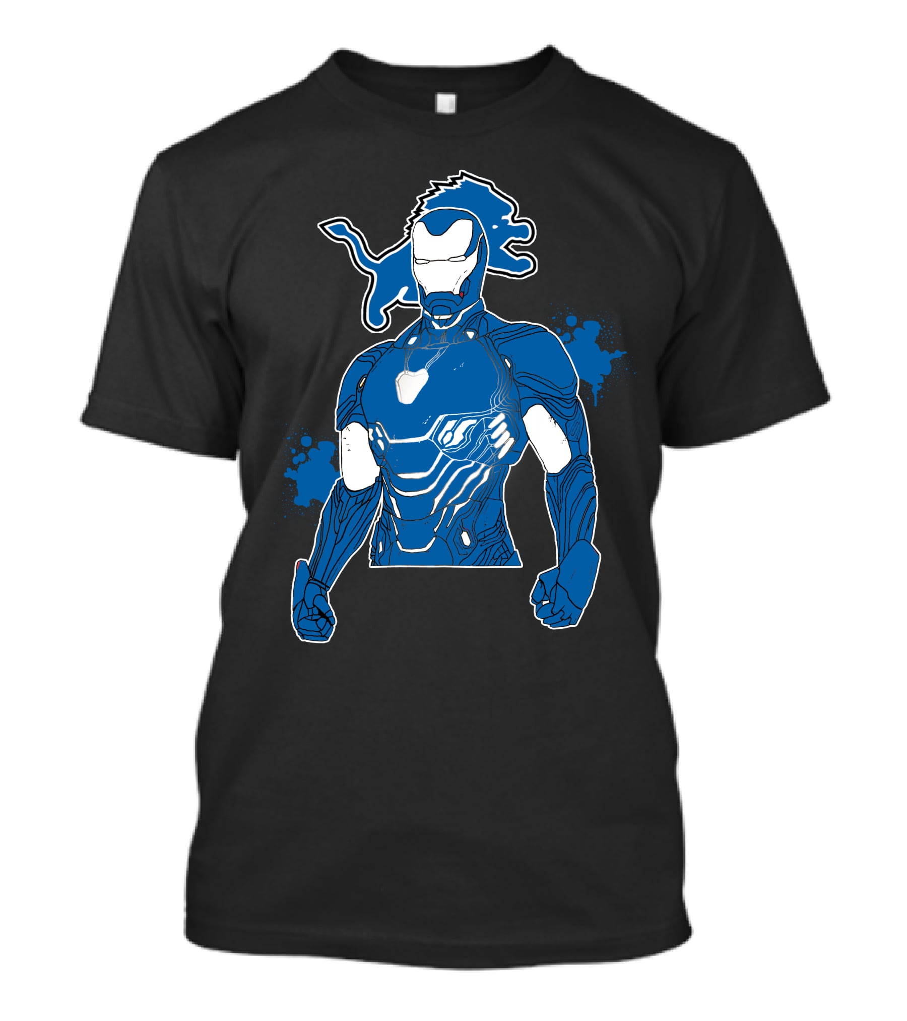 Iron Man Detroit Lions Nfl Crossover T-Shirt