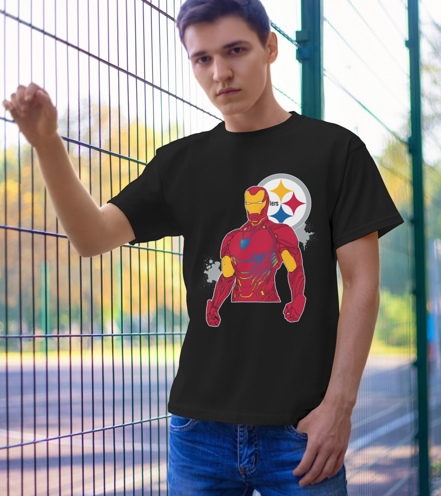 Iron Man With Steelers T-Shirt