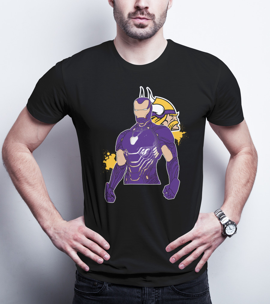Iron Man Minnesota Vikings Crossover Fusion T-Shirt