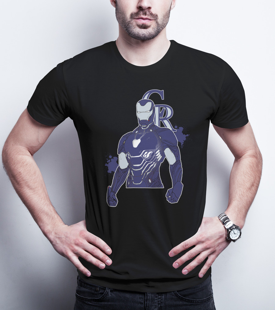 Iron Man Colorado Rockies Crossover Fan Collaboration T-Shirt