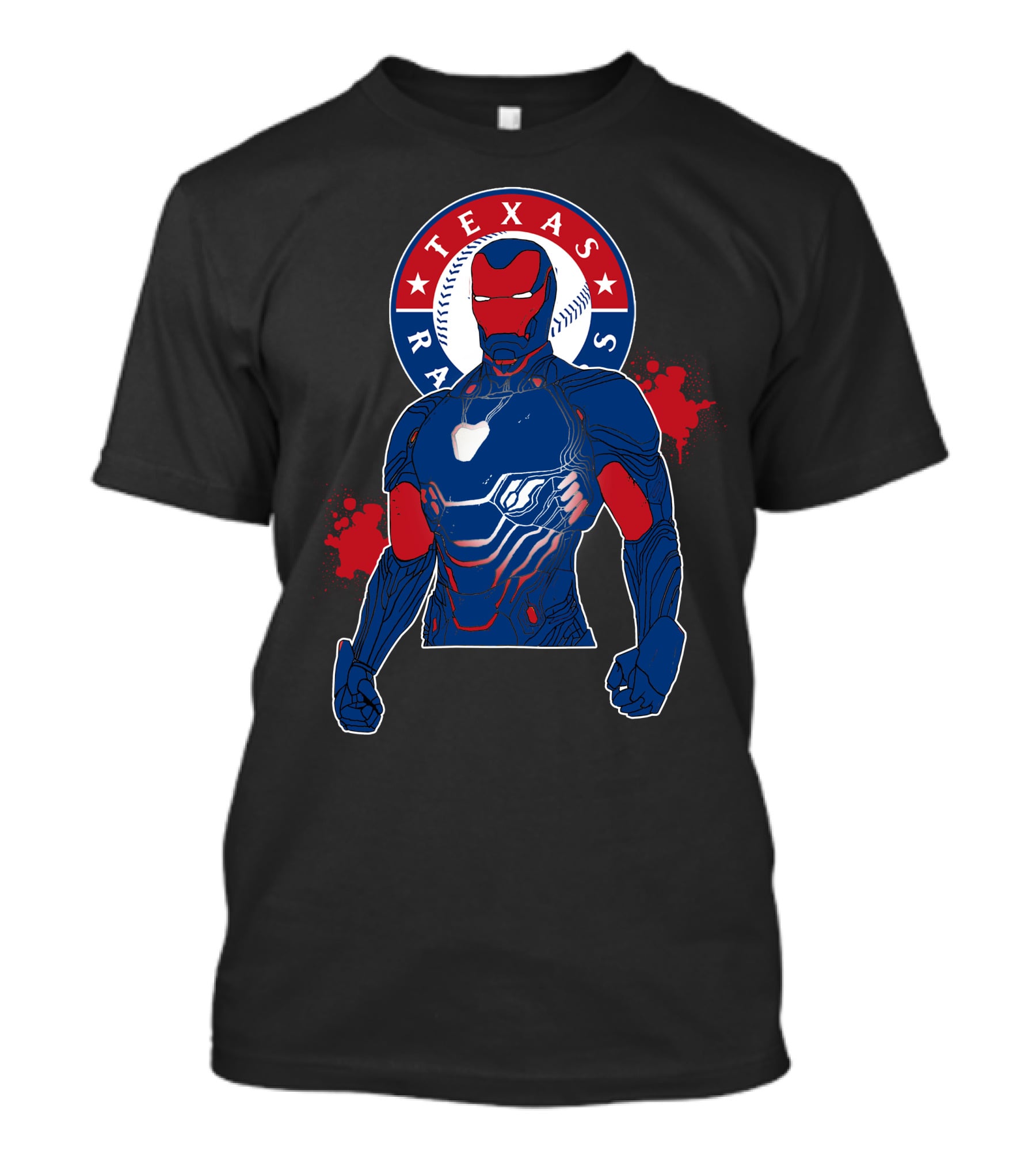 Iron Man Texas Rangers Baseball Fusion T-Shirt