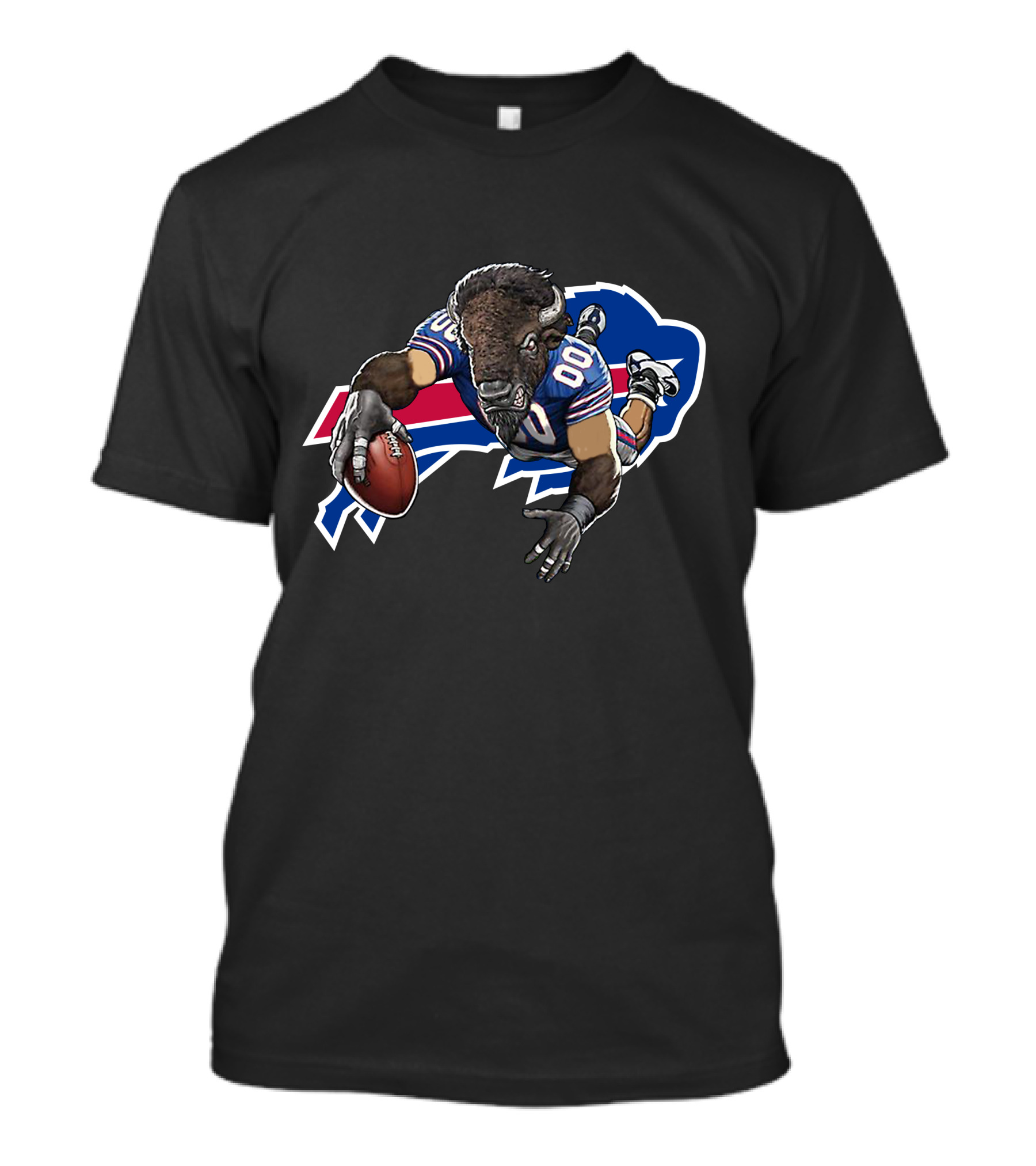 Buffalo Bills Bison Mascot Diving For Touchdown T-Shirt