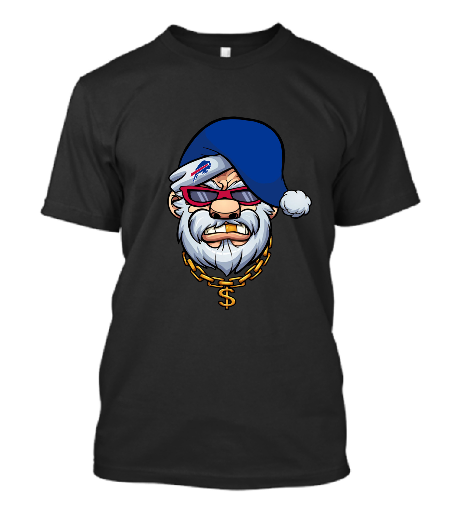 Bills Mafia Gangster Santa Dollar Chain T-Shirt