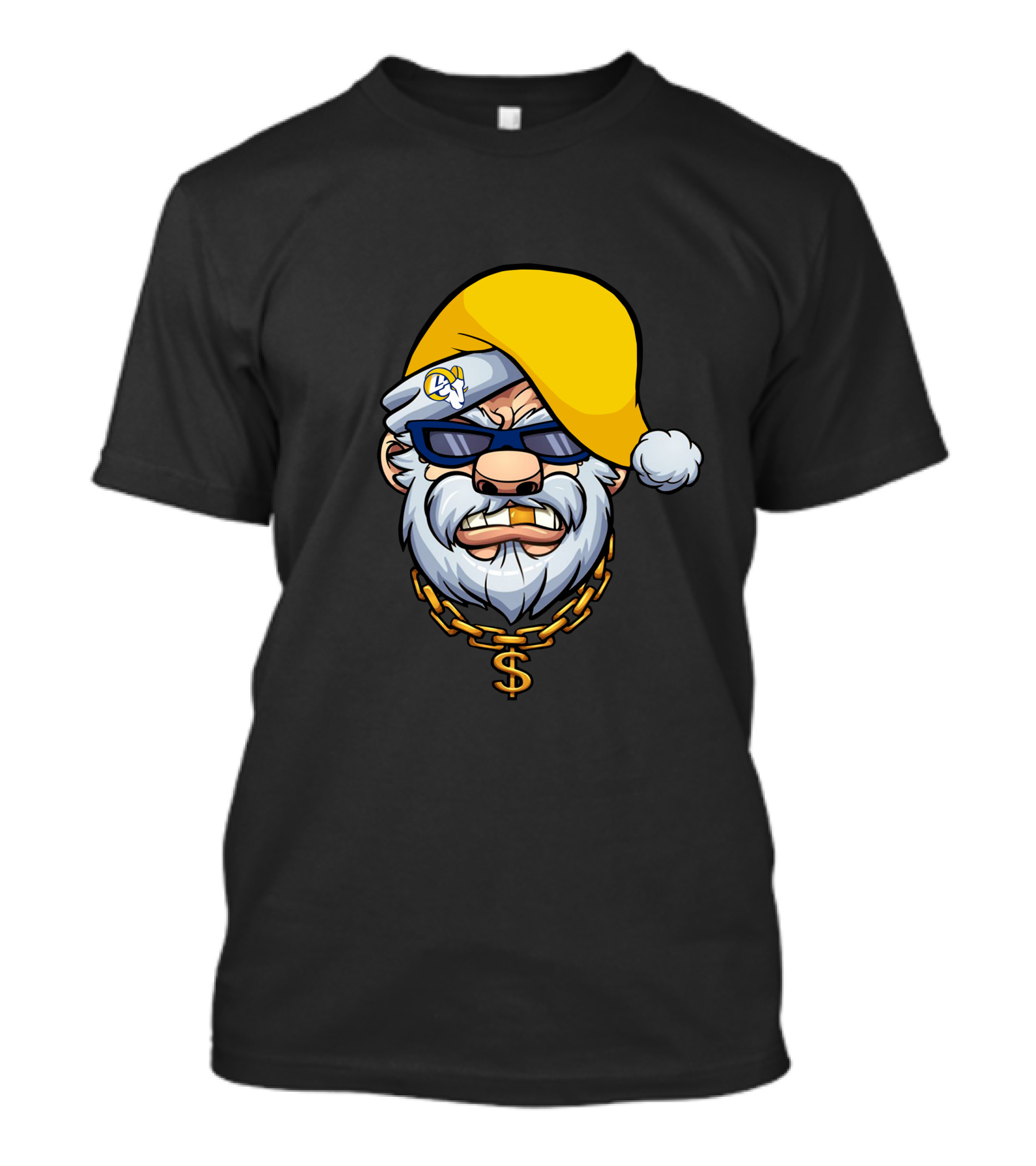 Rams Santa Dollar Chain Gangster Style T-Shirt