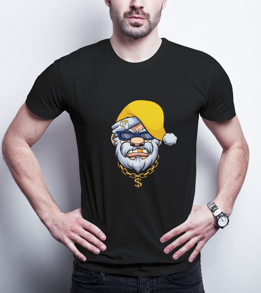 Rams Santa Dollar Chain Gangster Style T-Shirt