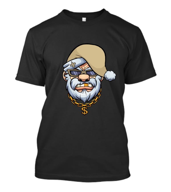 Saints Gangster Santa Fleur De Lis Chain T-Shirt