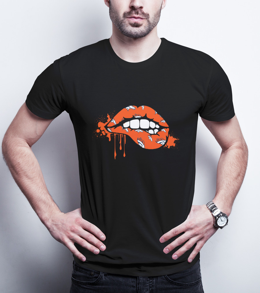 Dripping Lips Denver Broncos Style T-Shirt