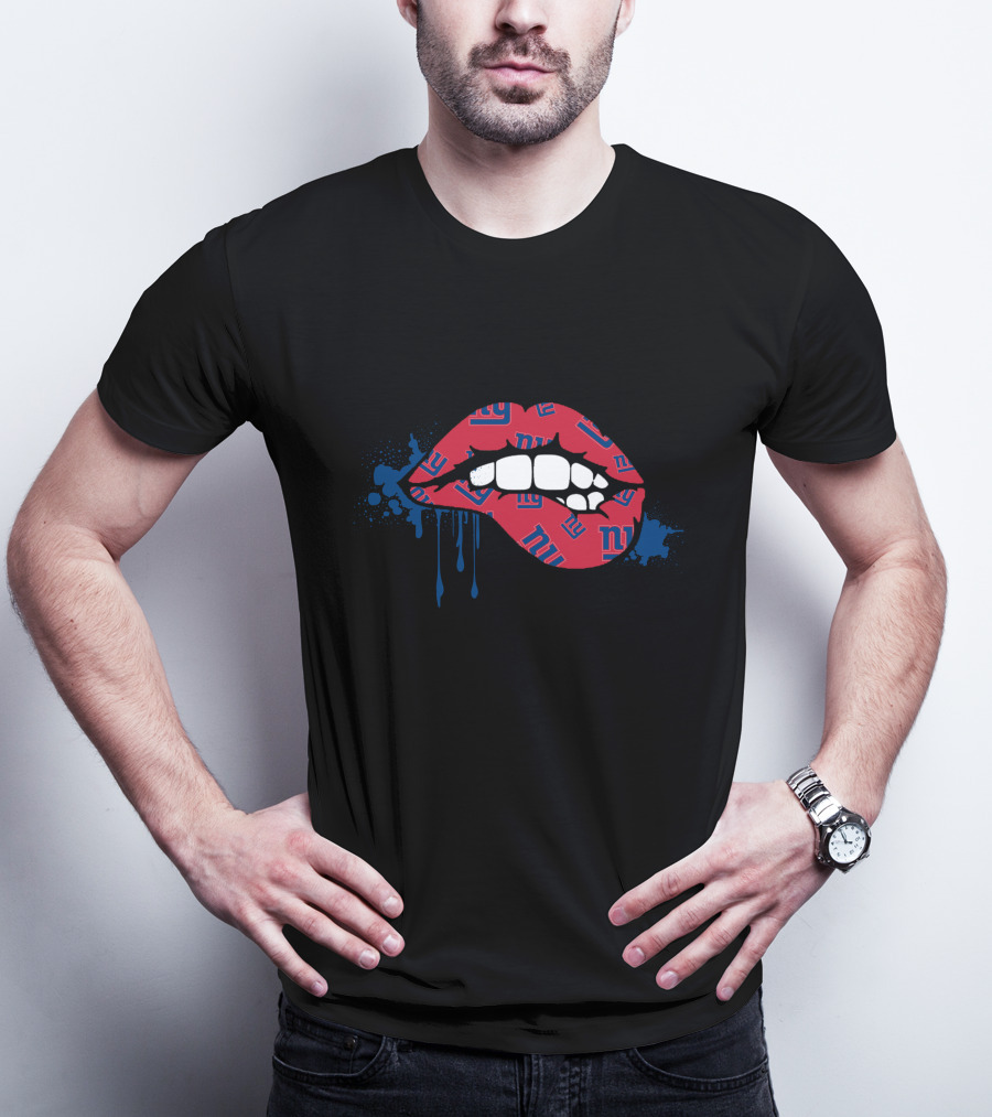 New York Giants Dripping Lips Artwork T-Shirt
