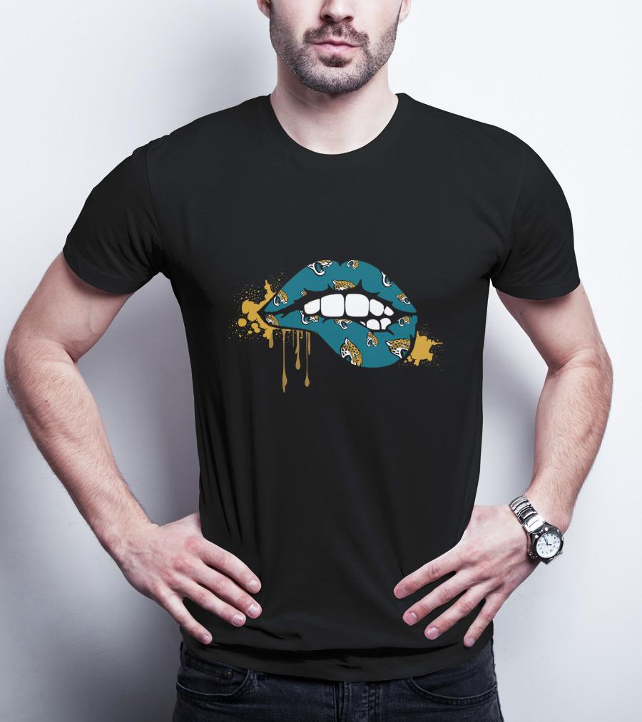 Dripping Lips Teal Gold Jaguars T-Shirt