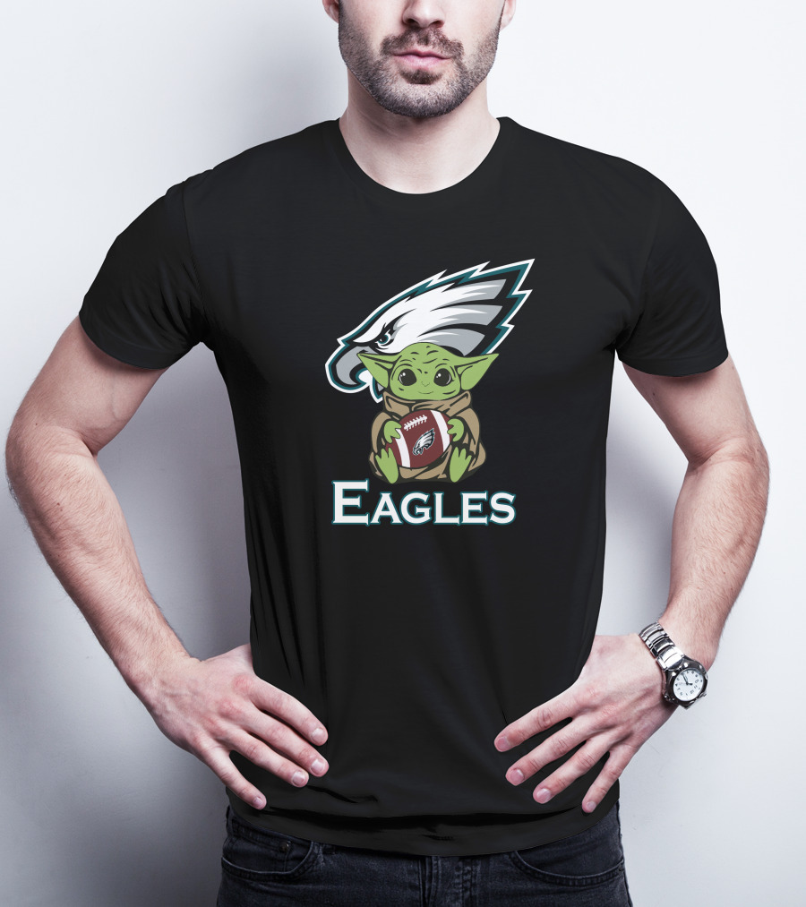 Eagles Baby Yoda Star Wars Football Fan T-Shirt