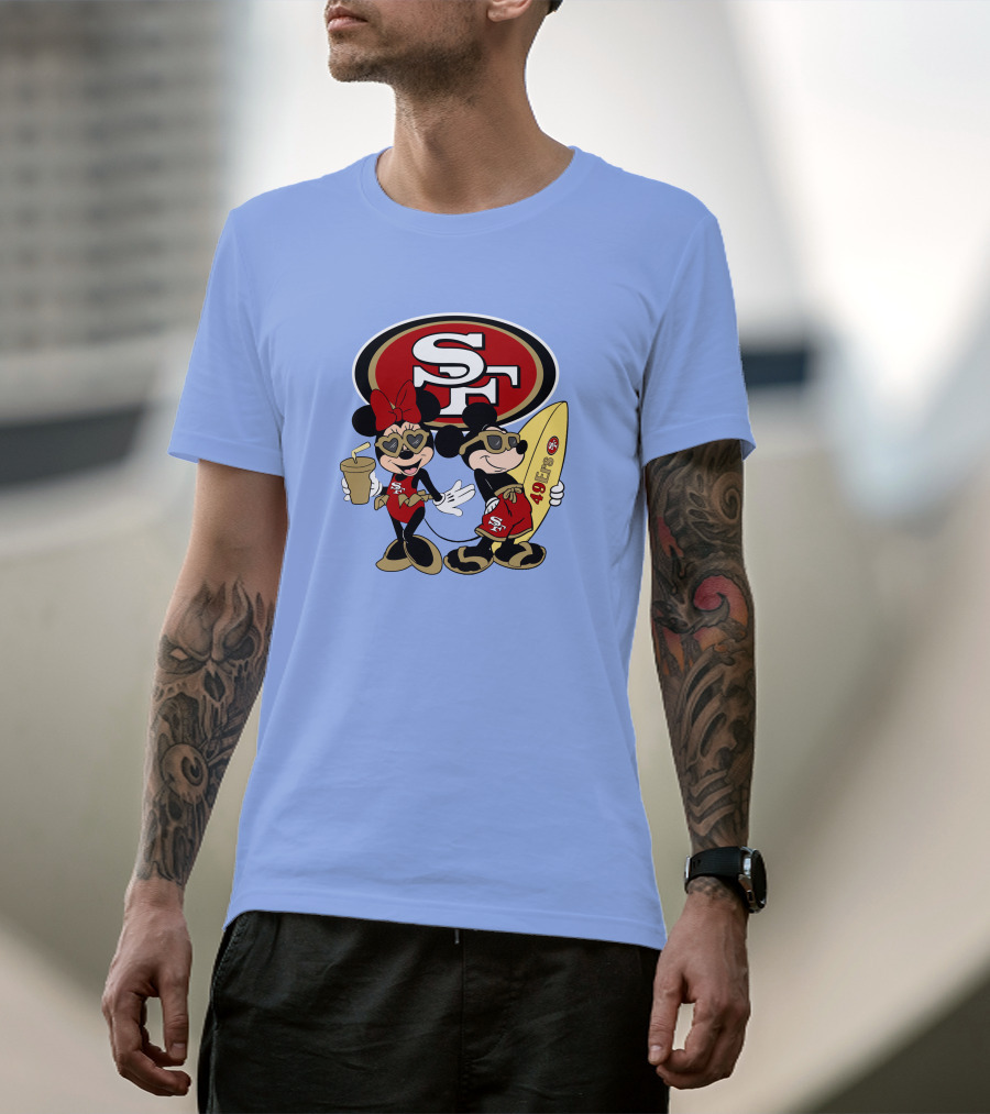 49ers Mickey Minnie Surfing Vacation Sf T-Shirt