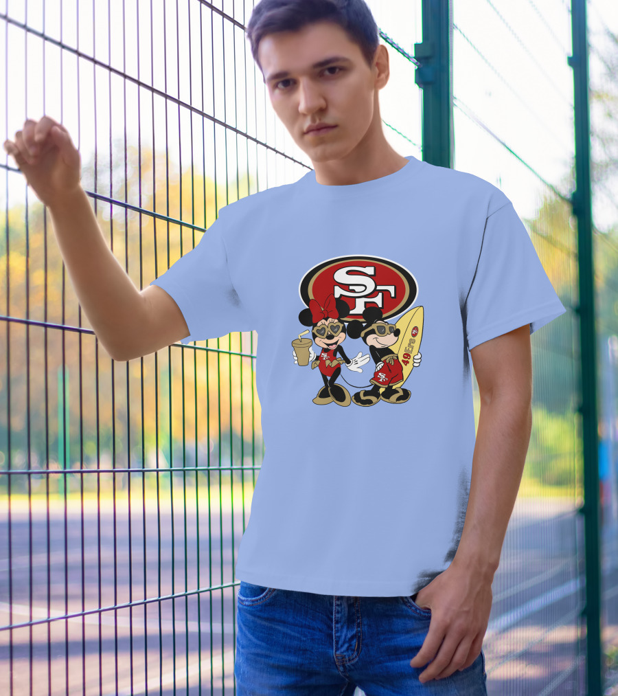 49ers Mickey Minnie Surfing Vacation Sf T-Shirt