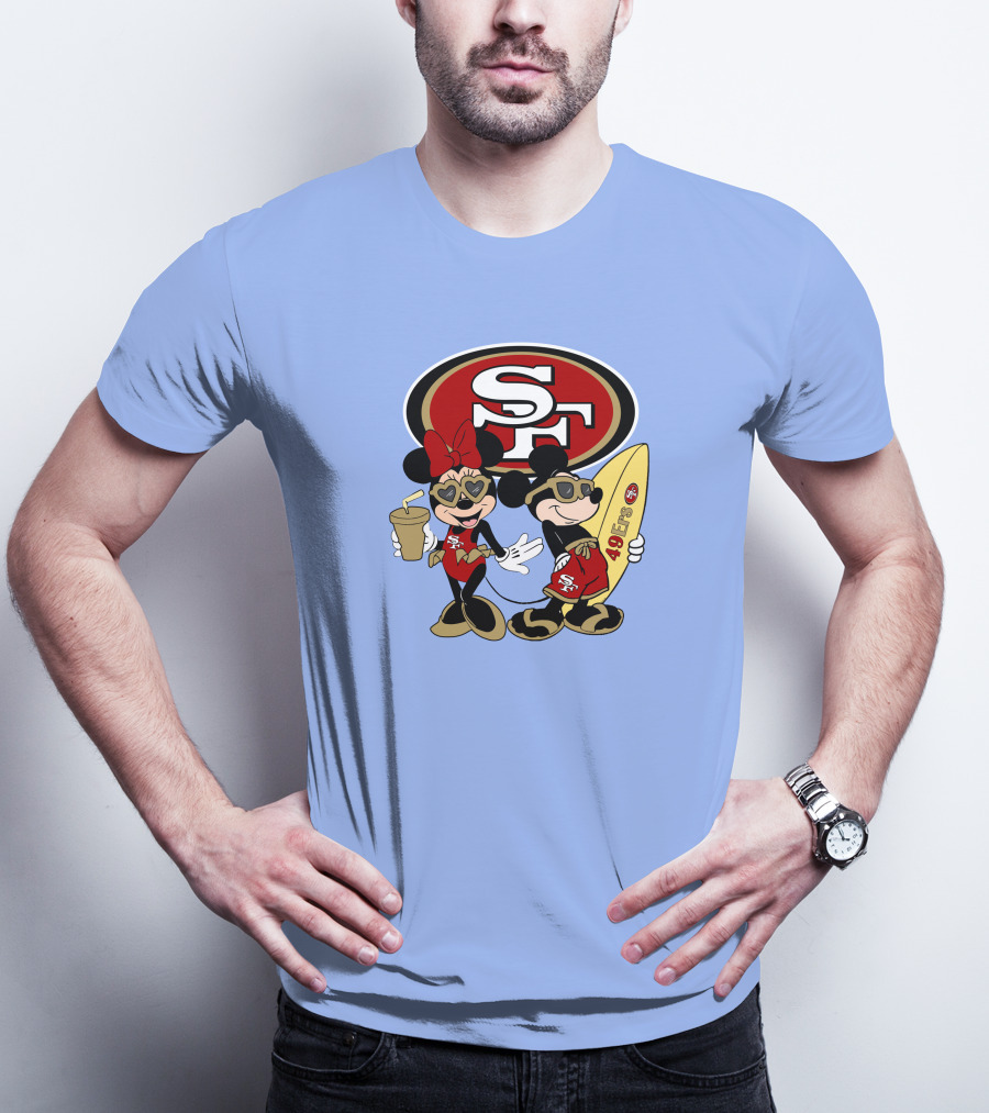 49ers Mickey Minnie Surfing Vacation Sf T-Shirt