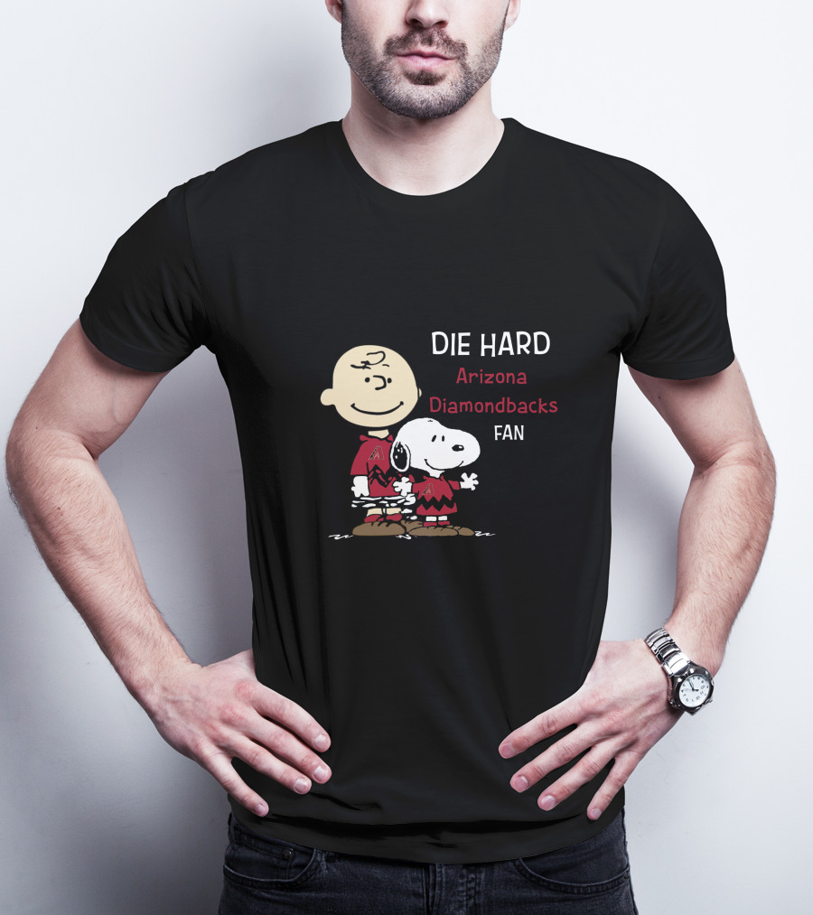 Die Hard Arizona Diamondbacks Fan Snoopy And Charlie Brown T-Shirt