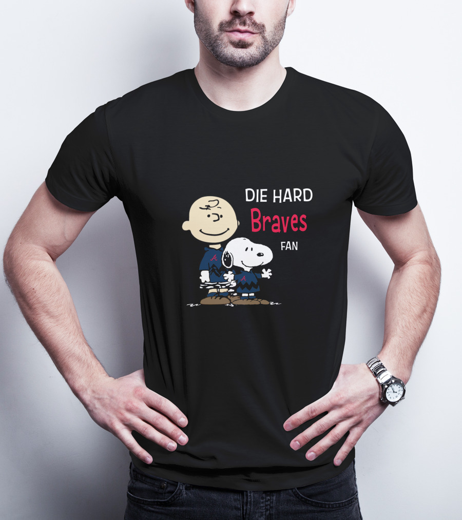Die Hard Braves Fan Snoopy And Charlie Brown In Team Jerseys T-Shirt