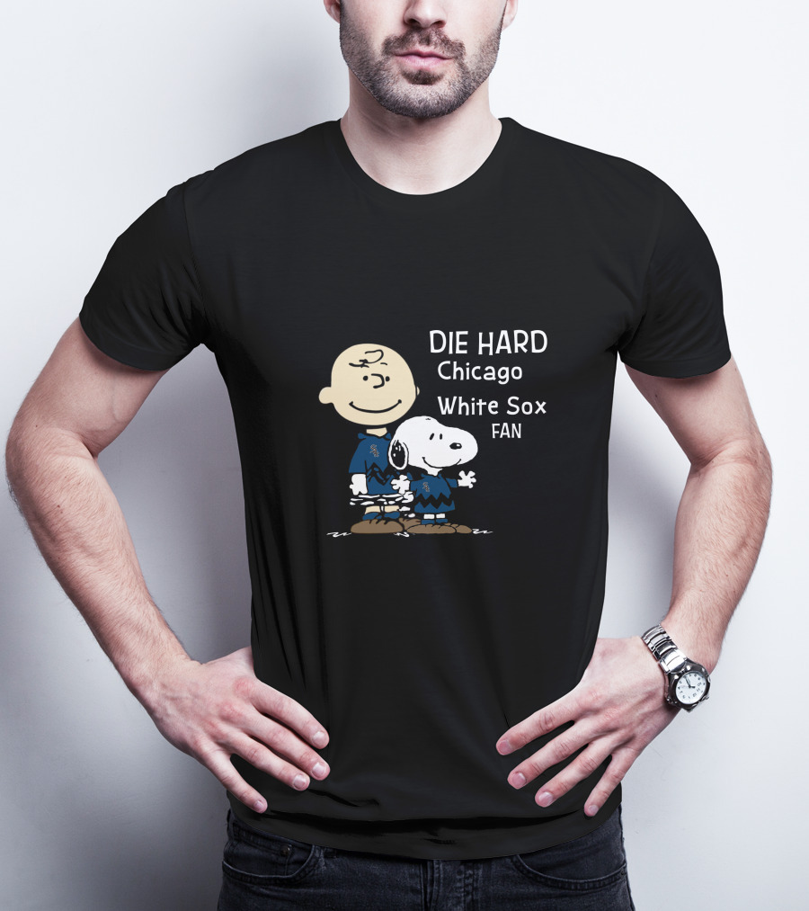 DIE HARD Chicago White Sox FAN Snoopy And Charlie Brown T-Shirt
