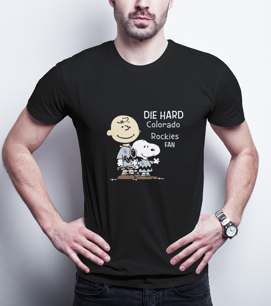 DIE HARD Colorado Rockies FAN Snoopy And Charlie Brown T-Shirt
