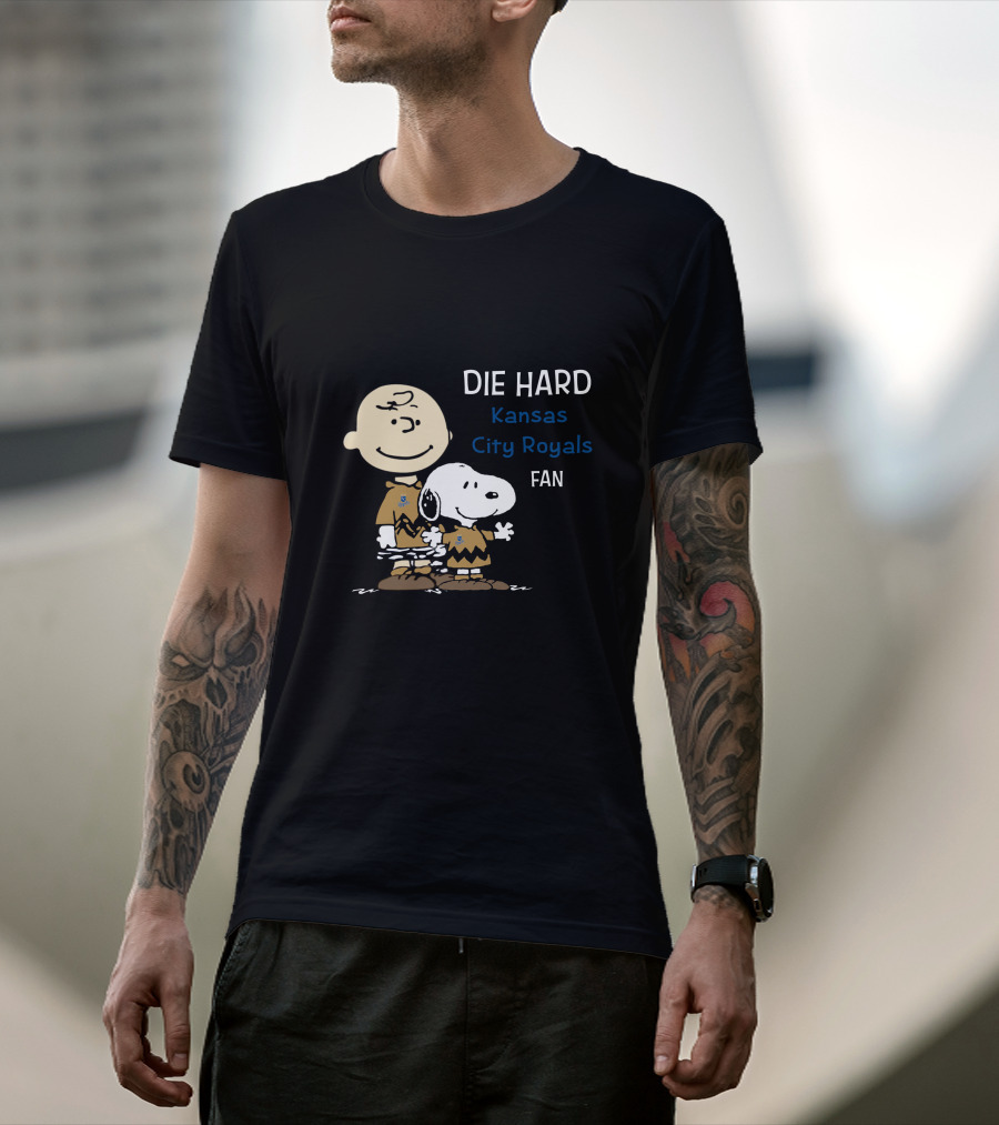 Die Hard Kansas City Royals Snoopy And Charlie Brown Fan T-Shirt