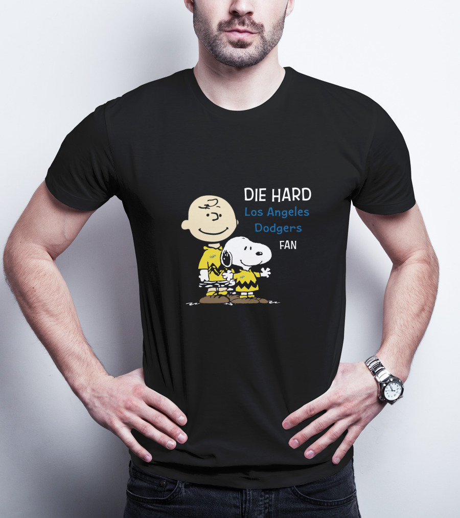 Die Hard Los Angeles Dodgers Fan Charlie Brown And Snoopy T-Shirt