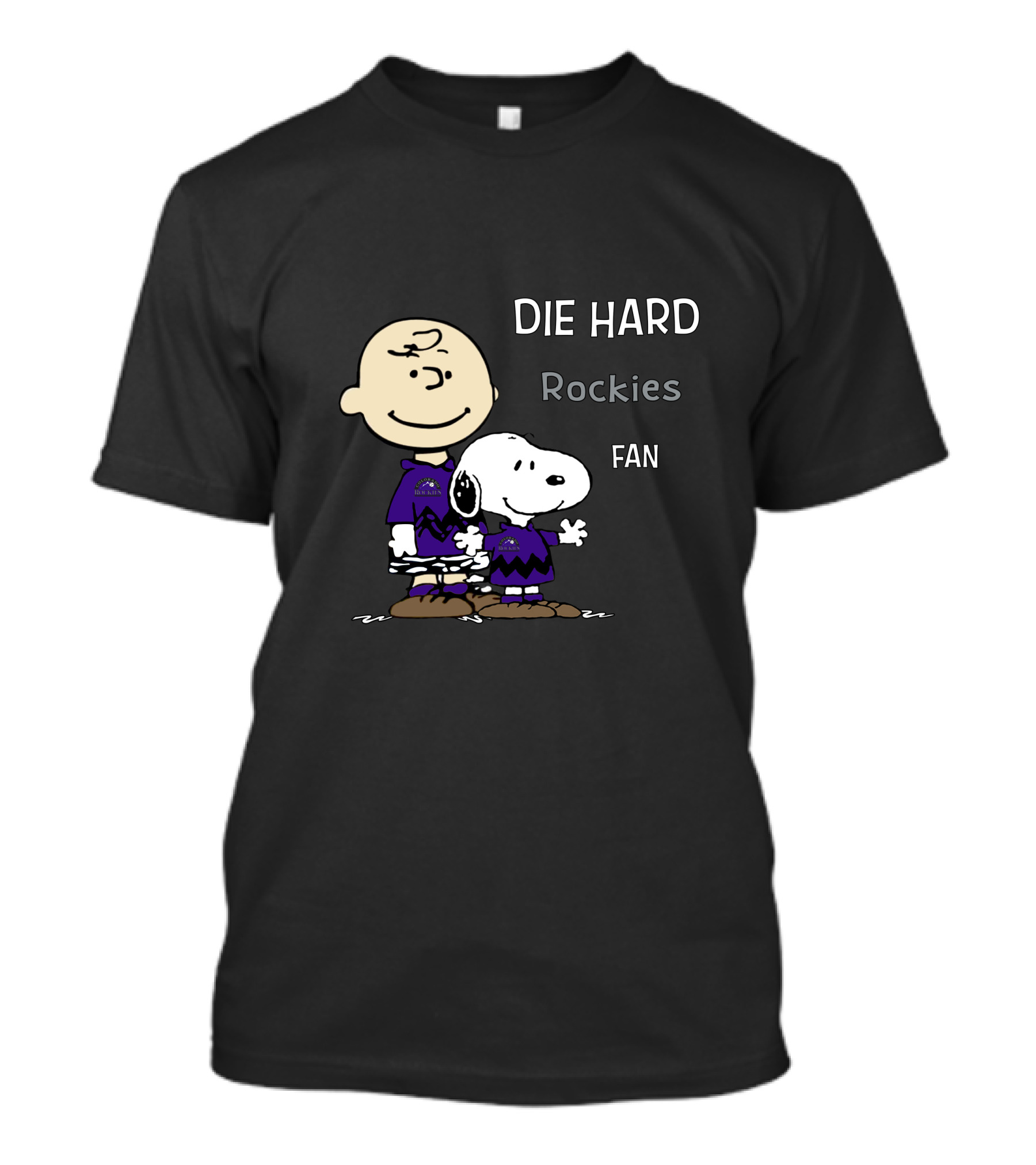 Die Hard Rockies Fan Snoopy And Charlie Brown T-Shirt