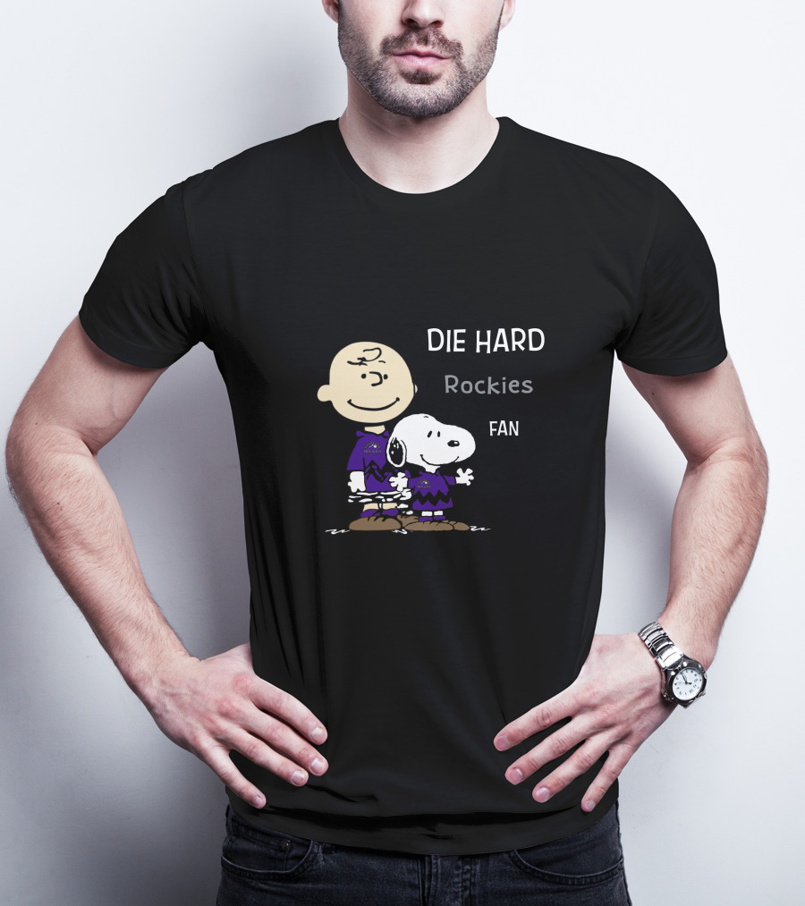 Die Hard Rockies Fan Snoopy And Charlie Brown T-Shirt