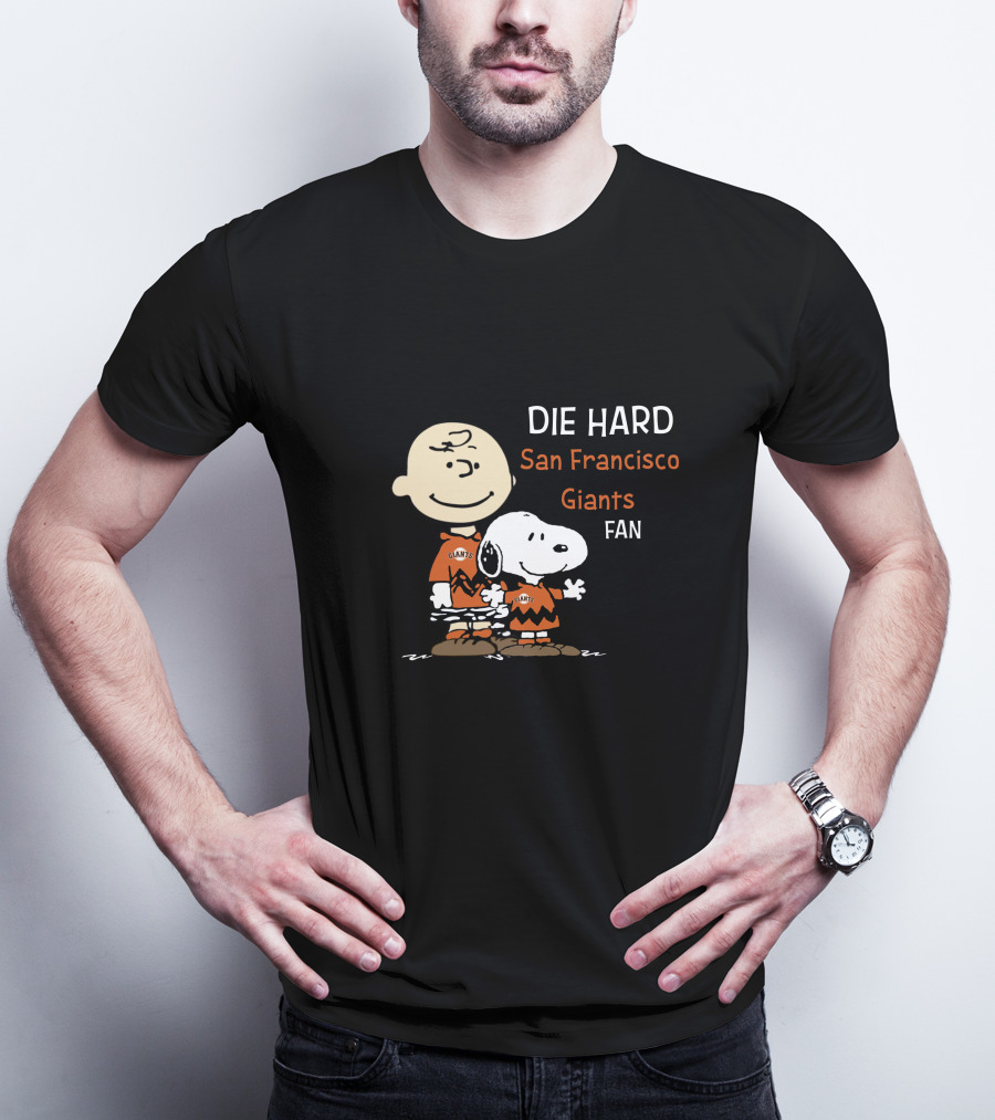 Die Hard San Francisco Giants Fan Snoopy And Charlie Brown T-Shirt