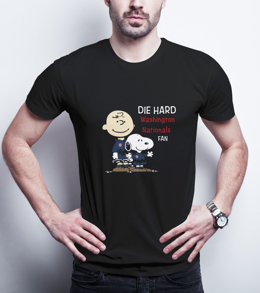 Die Hard Washington Nationals Fan Snoopy And Charlie Brown T-Shirt