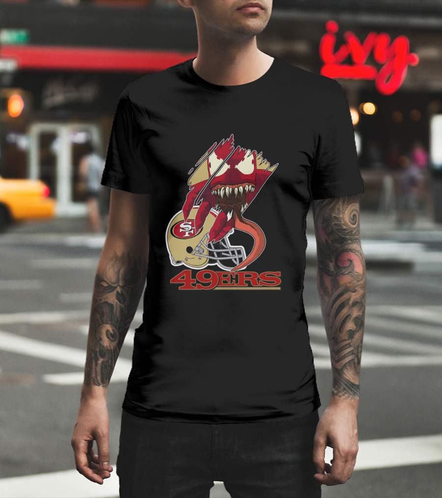 49ers Sf Football Venom Monster Helmet T-Shirt