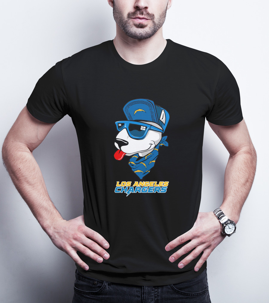 Los Angeles Chargers Bull Terrier T-Shirt