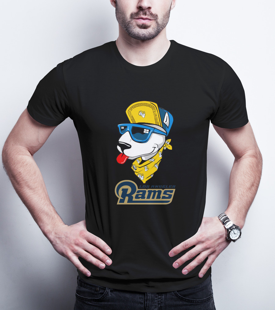 Los Angeles Rams Bull Terrier Fan T-Shirt