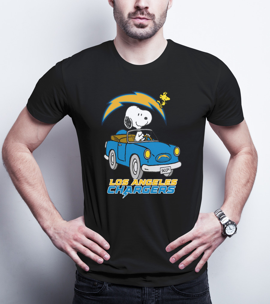 Los Angeles Chargers Snoopy Driving With Woodstock T-Shirt