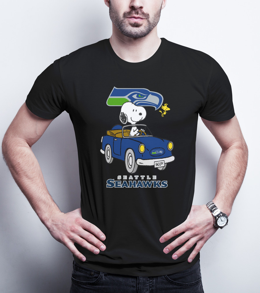 Snoopy Seattle Seahawks Long Ride Adventure T-Shirt