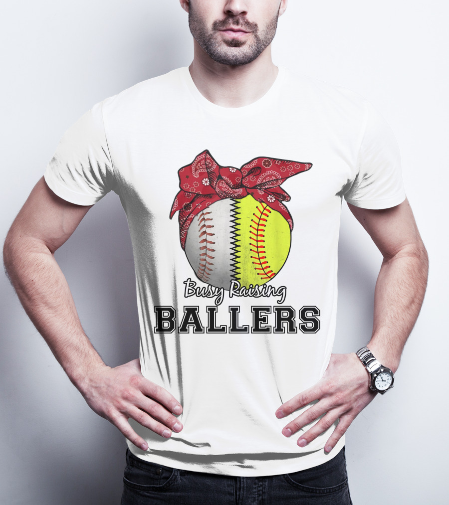 Busy Raising Baseball And Softball Ballers Bandana T-Shirt